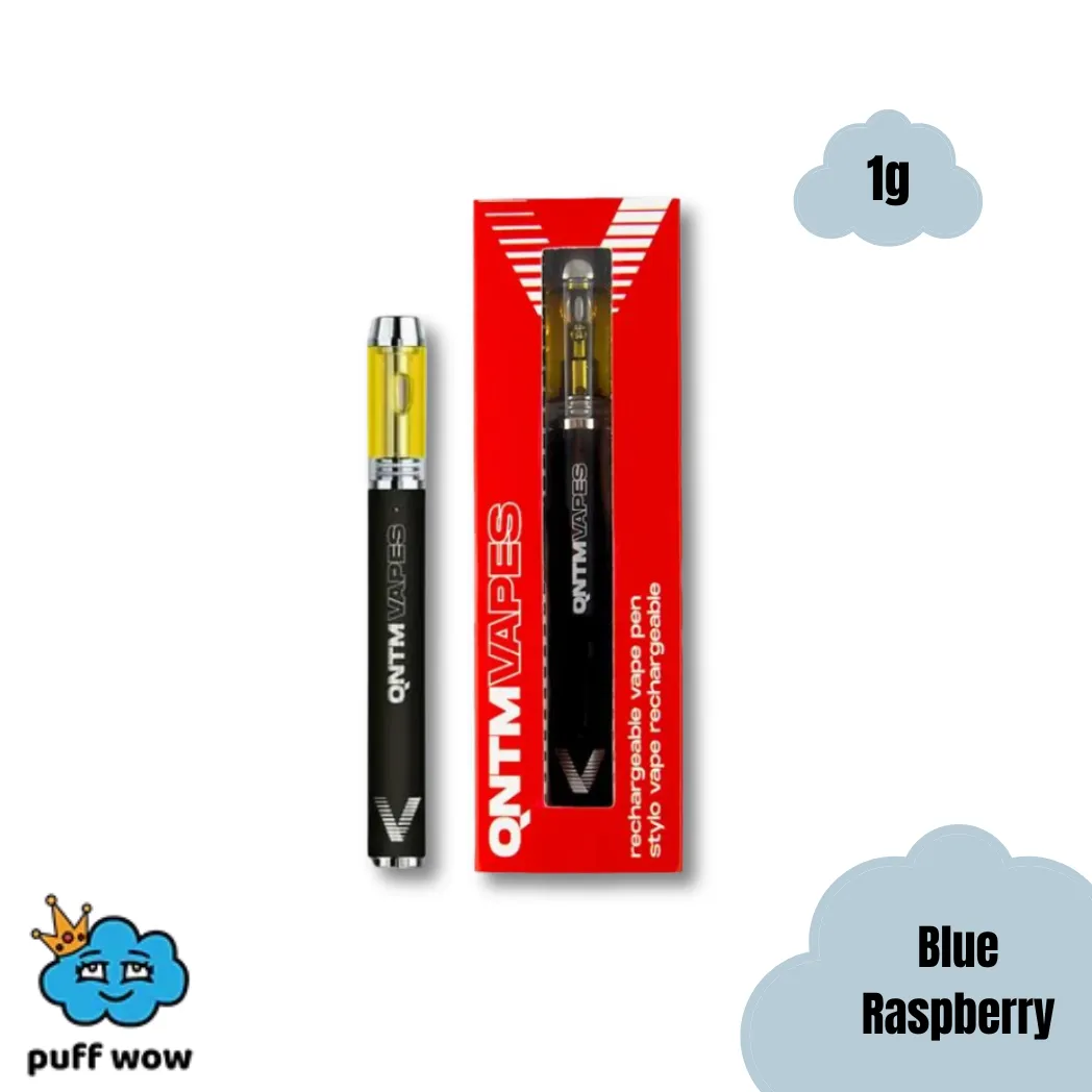 Blue Raspberry 1 Gram THC Vape Pen - QNTM • Puff Wow Weed Delivery